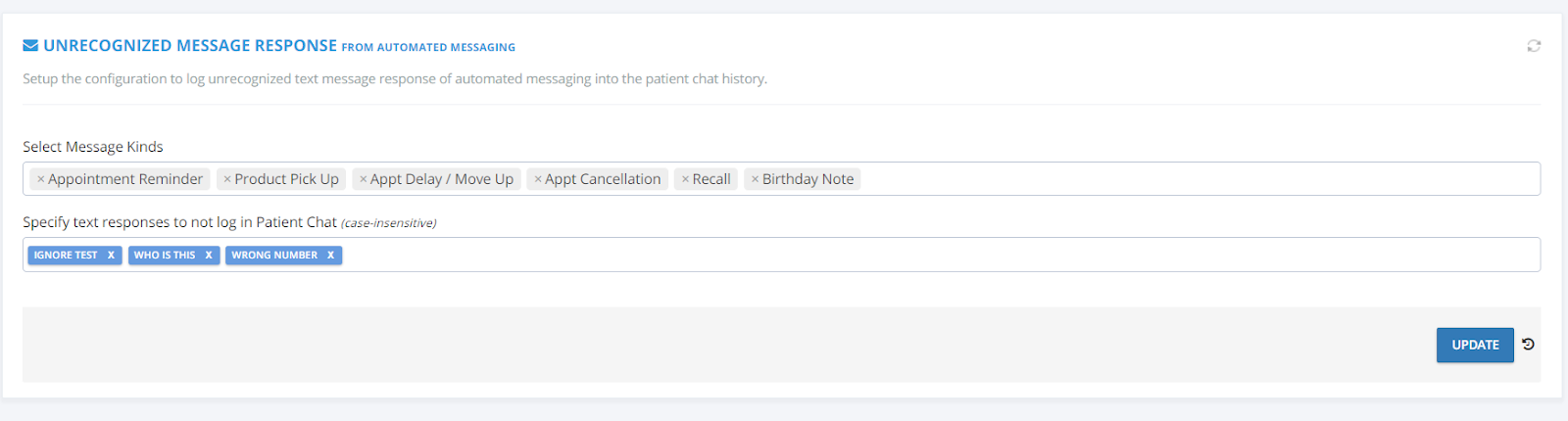 Automated Message Responses to Patient Chat Feature