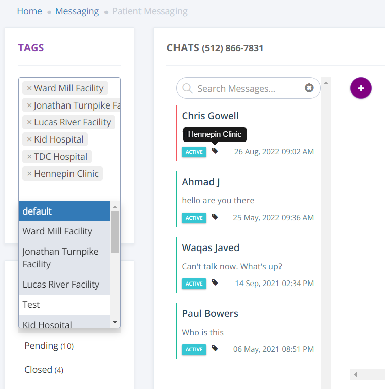 Patient Chat: Location Switcher