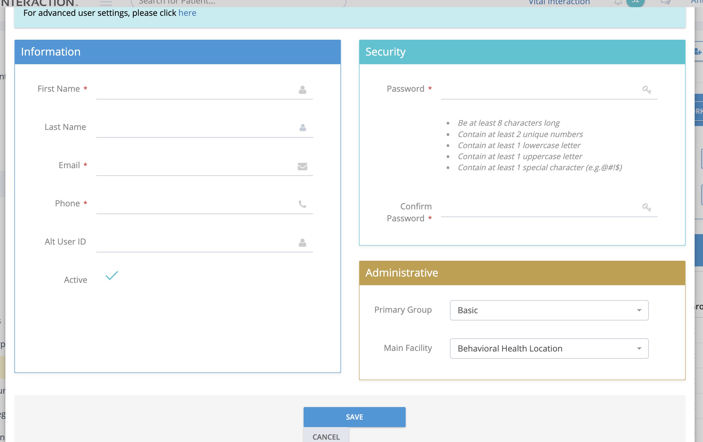 User Settings